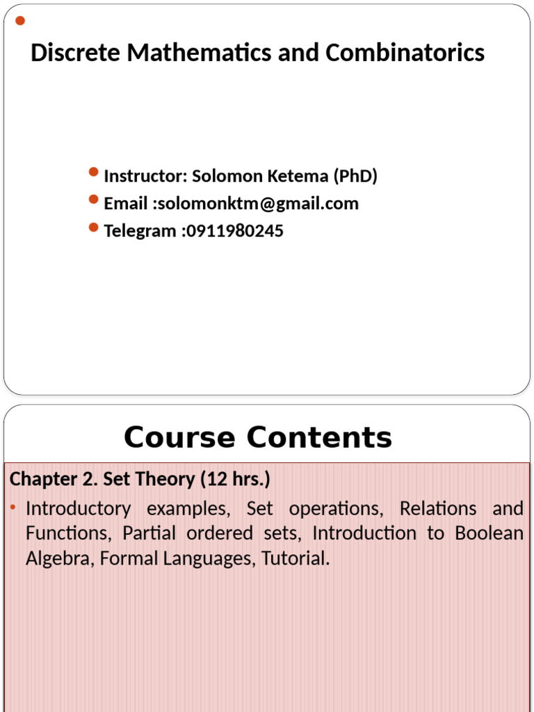 Chapter 2 Discrete Mathematics and Combinatorics 2025 New | PDF | Real Number | Natural Number