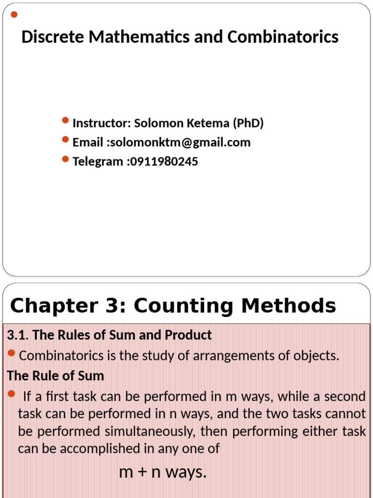 Chapter 3 Discrete Mathematics and Combinatorics | PDF | Function ...