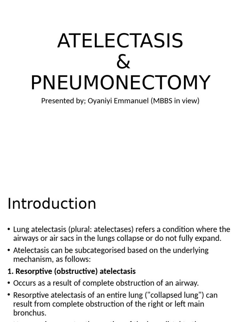ATELECTASIS PRESENTATION-WPS Office | PDF | Lung | Pulmonology