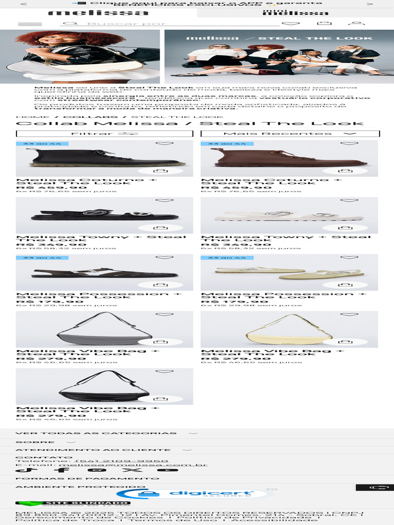 Collab Melissa Steal The Look - Melissa Loja Oficial | PDF