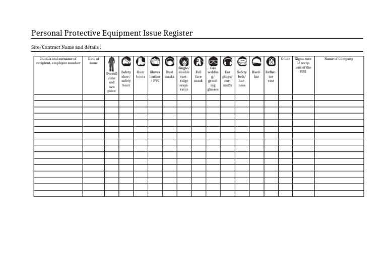 PPE Issue Register | PDF