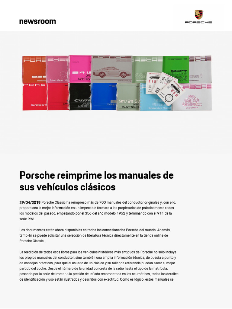 Porschereimprimelosmanualesdesusveh%C3%ADculoscl%C3%A1sicos | PDF ...