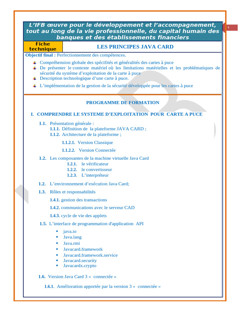 Formation sur Java Card et EMV | PDF | Java (Langage de programmation ...