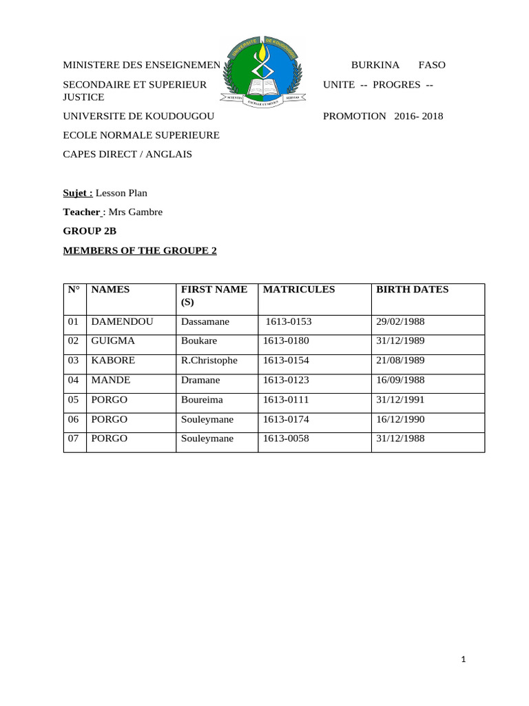 Lesson Plan G2-B(picture talk) | PDF