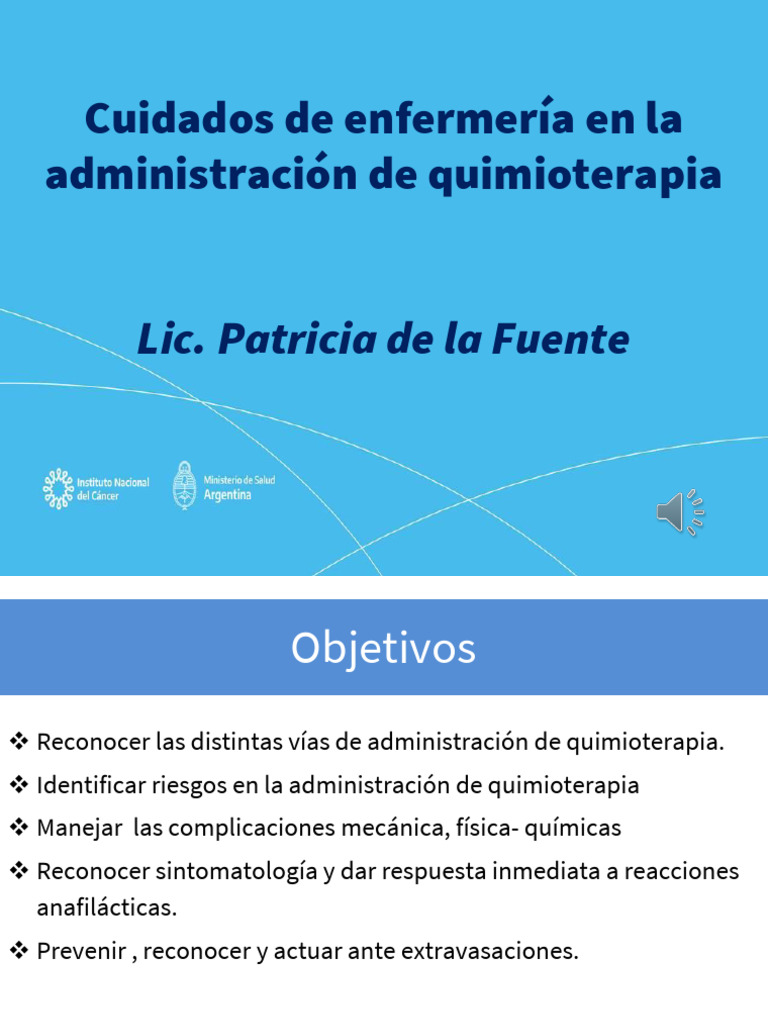 Administración Quimioterapia | PDF | Terapia intravenosa | Inyección (medicina)