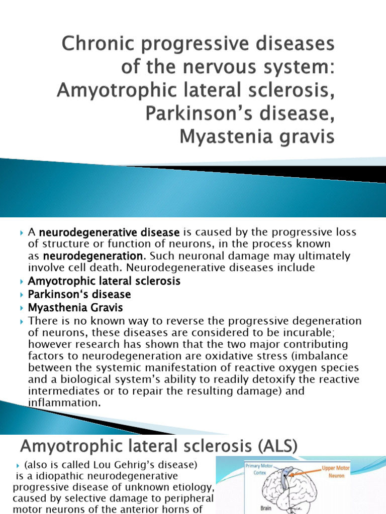 Chronic Progressive Diseases | PDF | Weakness | Acetylcholine