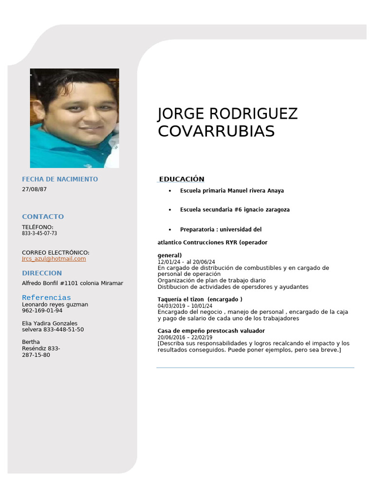 Jorge Rodriguez Covarrubias | PDF