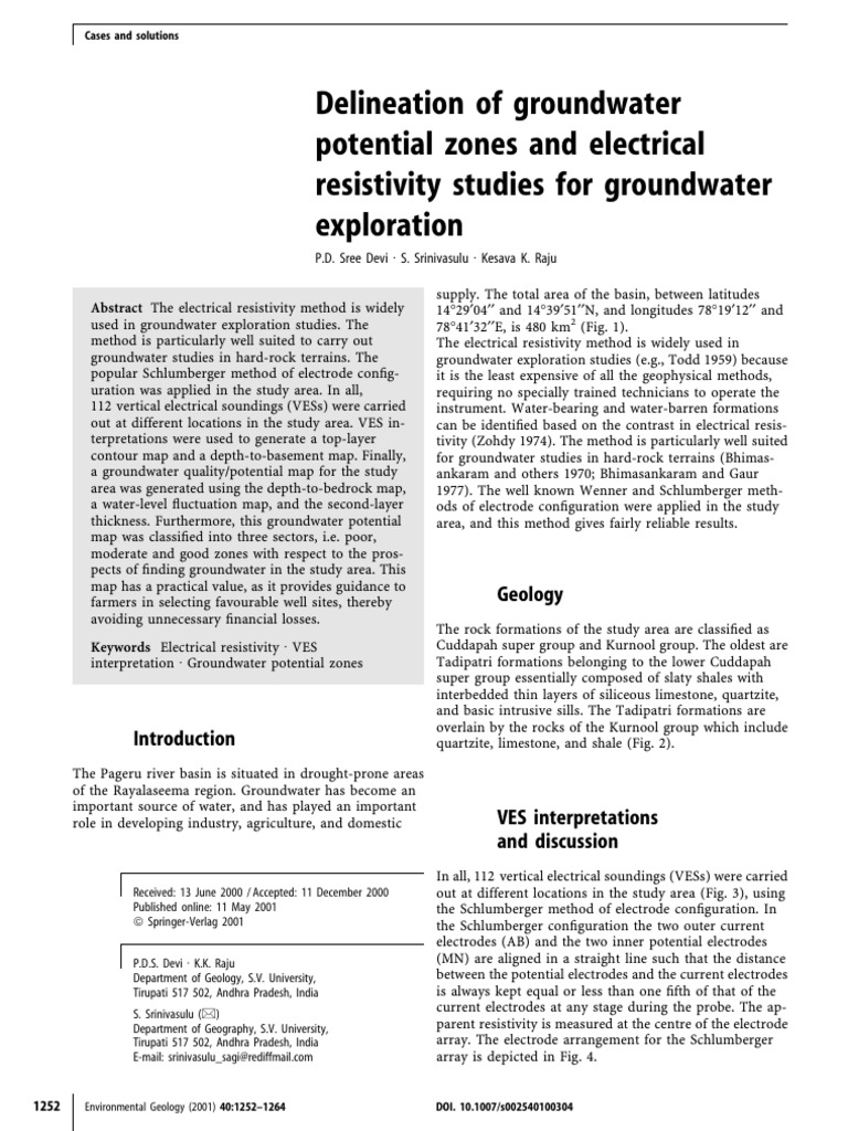Delineation of Groundwater Potential Zon | PDF | Geological Formation | Longitude