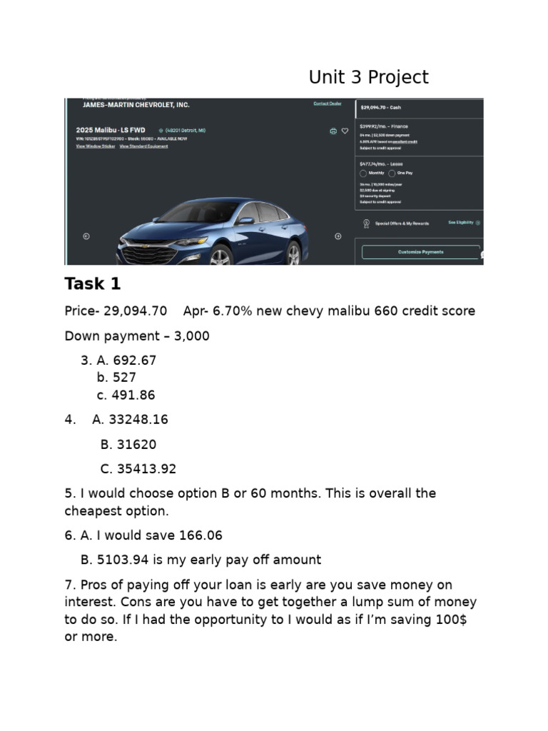 Unit 3 Project - Quantitative Reasoning | PDF
