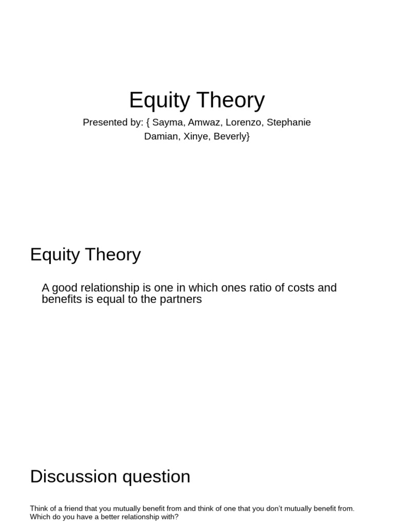 Equity Theory 2 | PDF