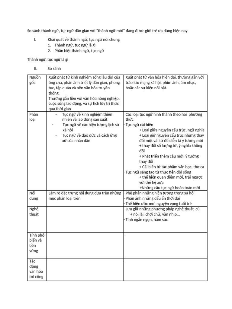 So Sánh Thành NG | PDF