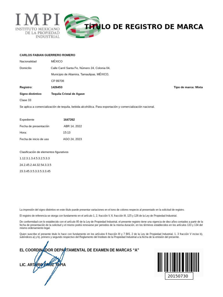 Titulo de Marca IMPI | PDF