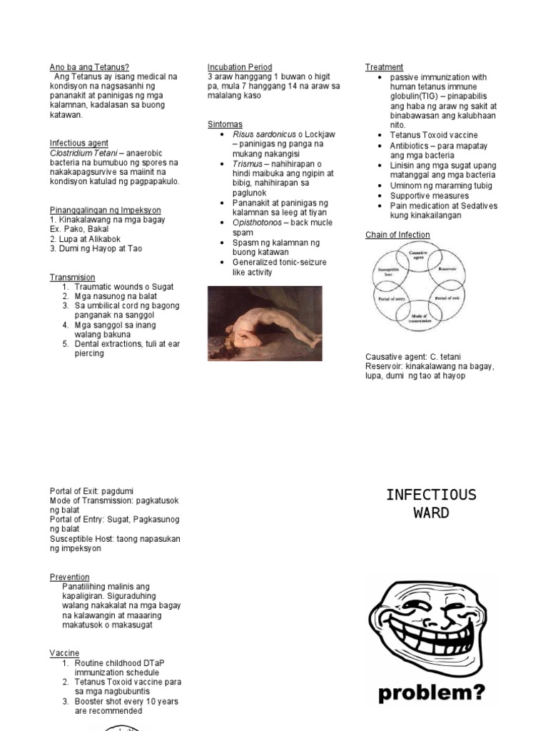 Tetanus Brochure (Filipino) | PDF