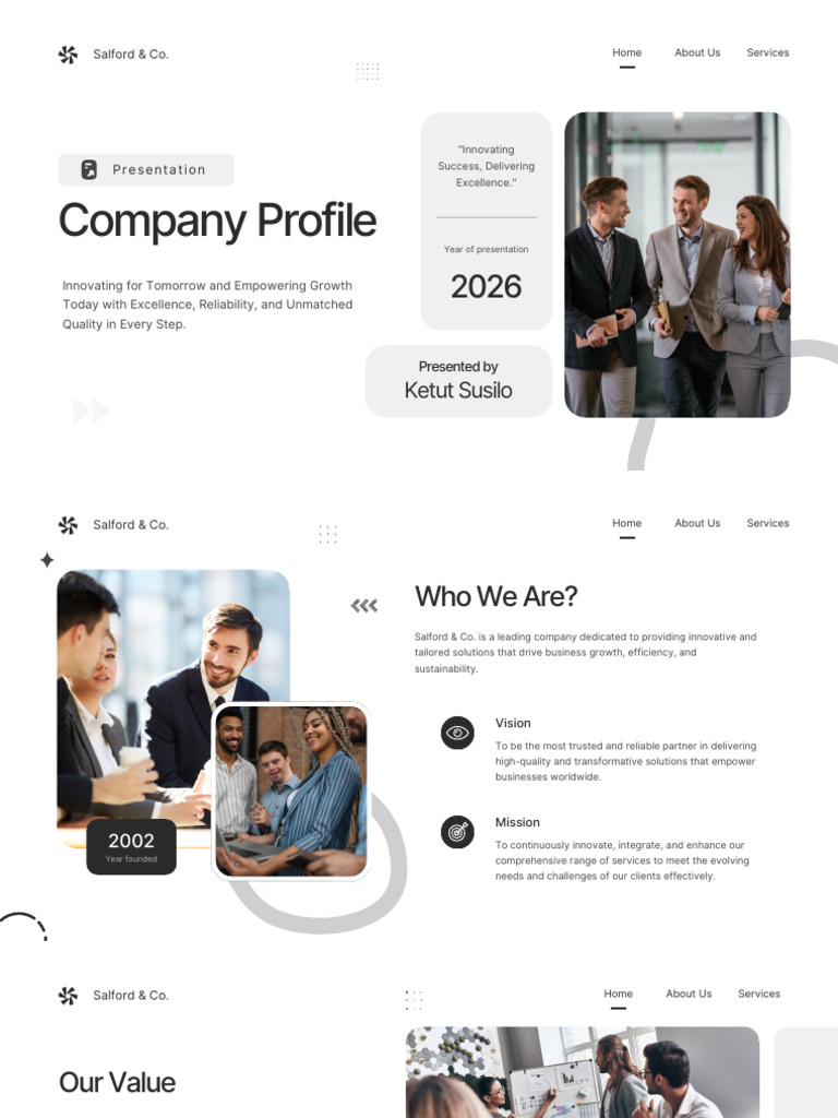 White and Grey Clean Simple Company Profile Presentation - 20250206 ...