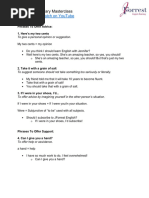 English Chunks & Templates | PDF | Fluency | Grammar