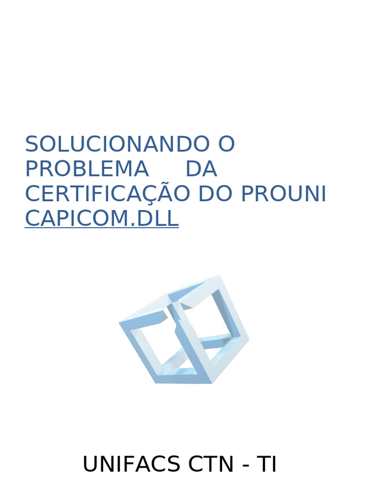 Solucionando Problema Do ProUni CAPICOM | PDF | Microsoft Windows | Biblioteca (informática)