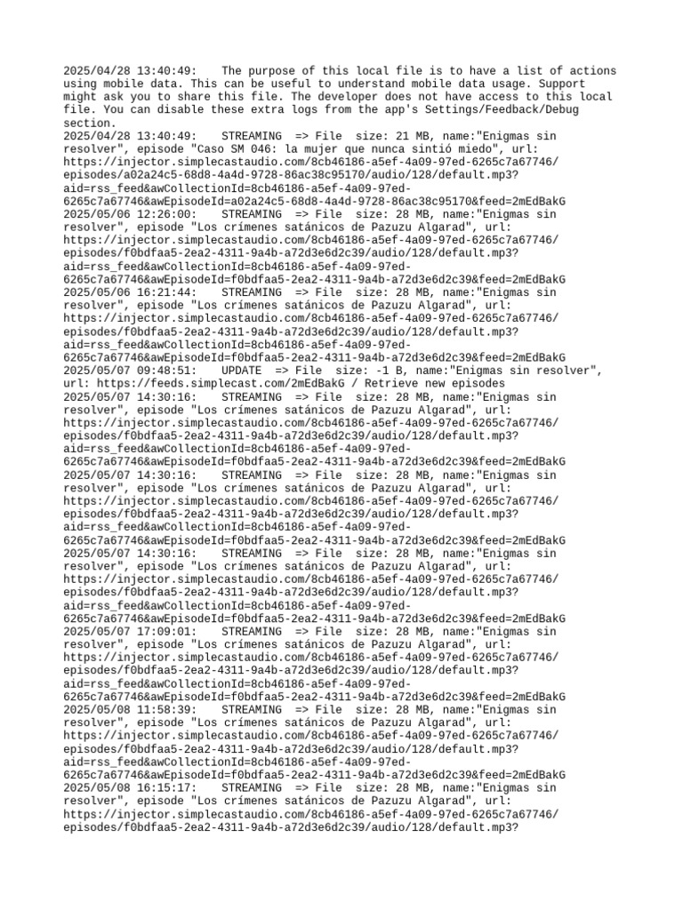 Mobile Data Tracking Log | PDF | Computing | Software