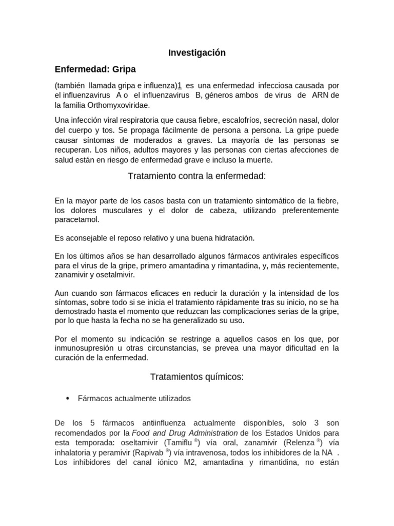 Investigación Gripa | PDF | Influenza | Virus de la influenza A