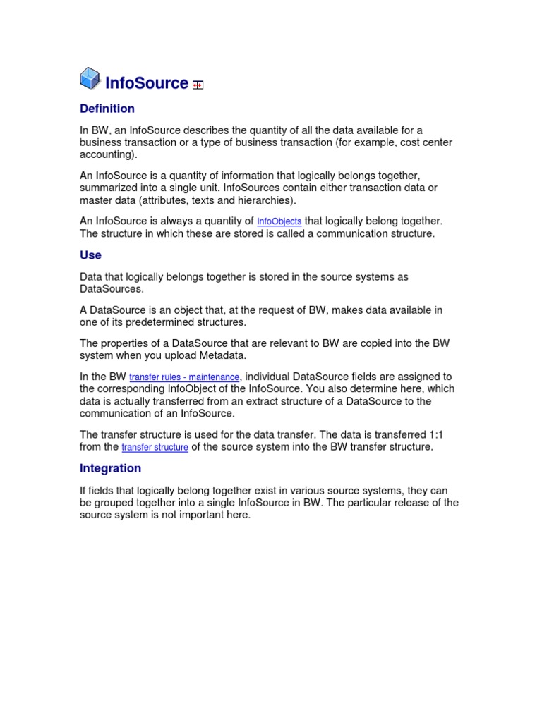 SAP BW Info Source | PDF