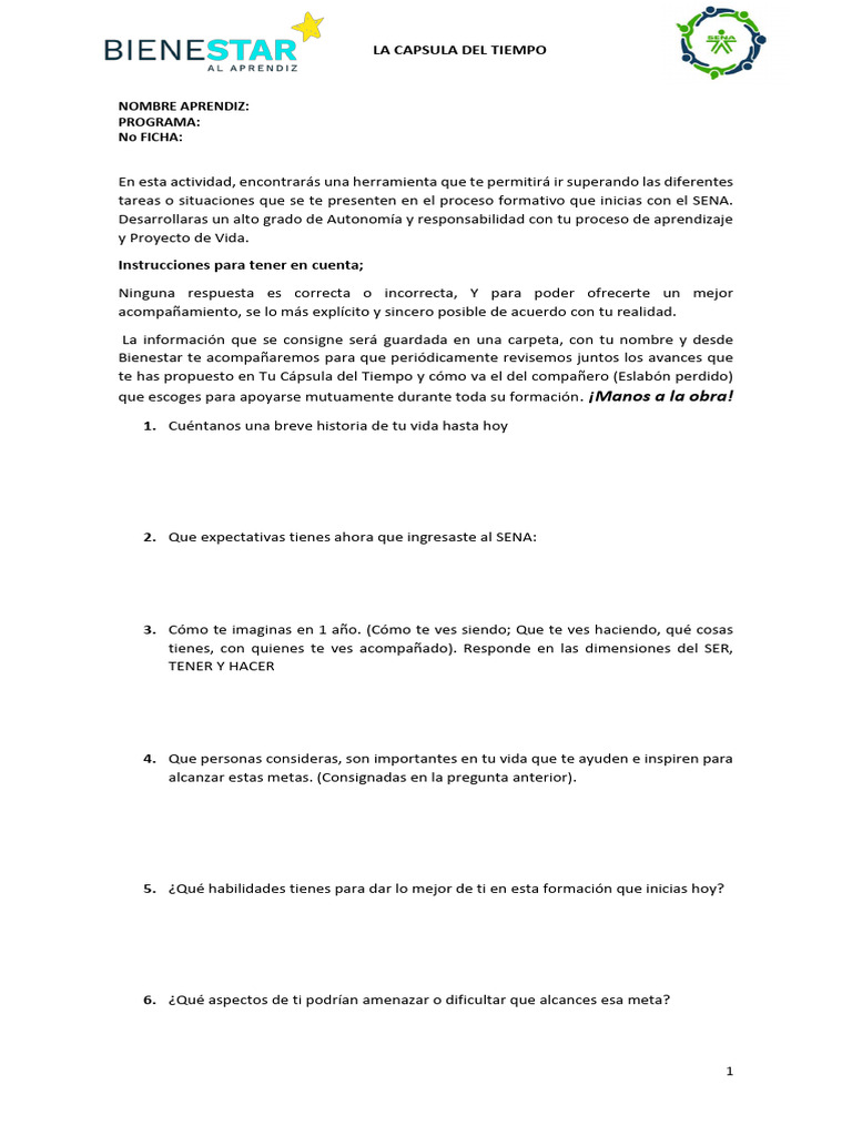 Nuevo Formato Capsula Del Tiempo-1 | PDF