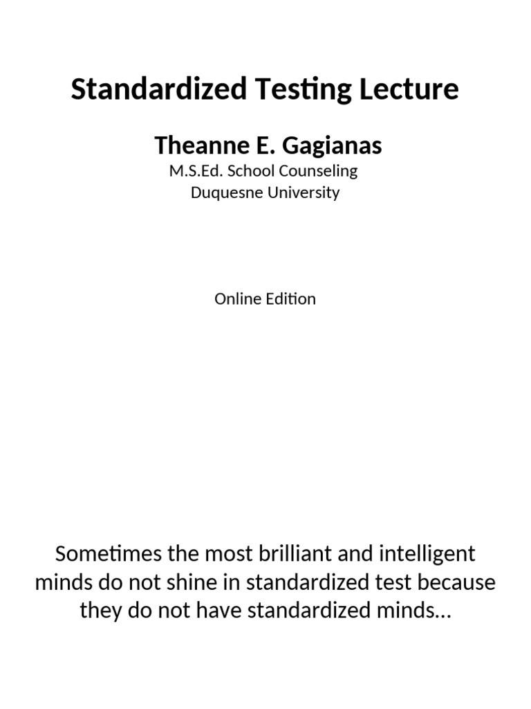 2023 Standardized Testing Lecture | PDF | Standardized Tests | Teachers