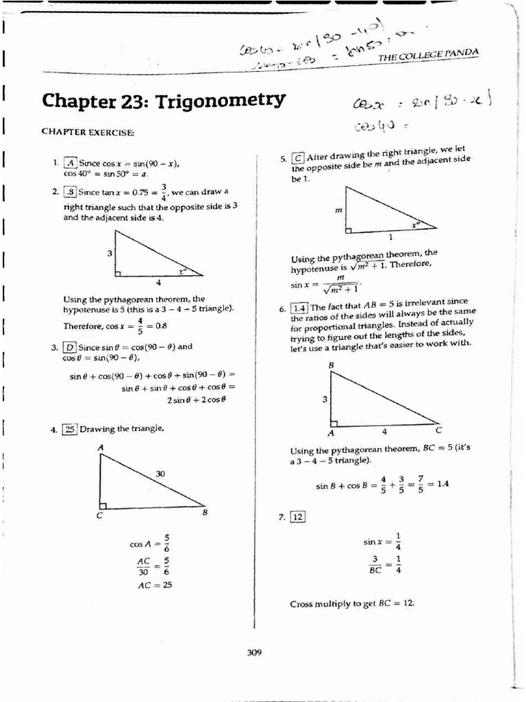 Answers - Trig | PDF