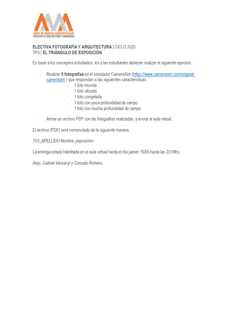 Consigna TP3 - Exposición | PDF