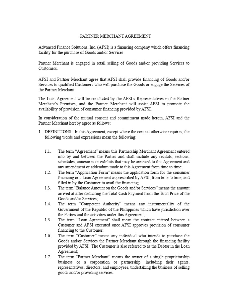 3s Cellphone and Accessories Store Revised - Partner Merchant Agreement ...