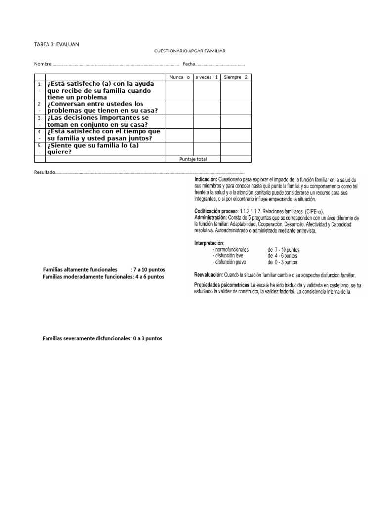 Apgar Familiar | PDF