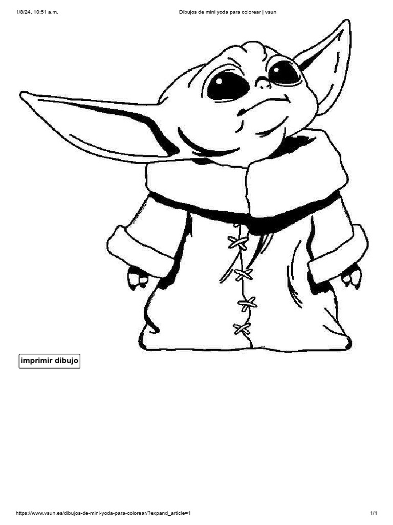 Dibujos de mini yoda para colorear _ vsun | PDF