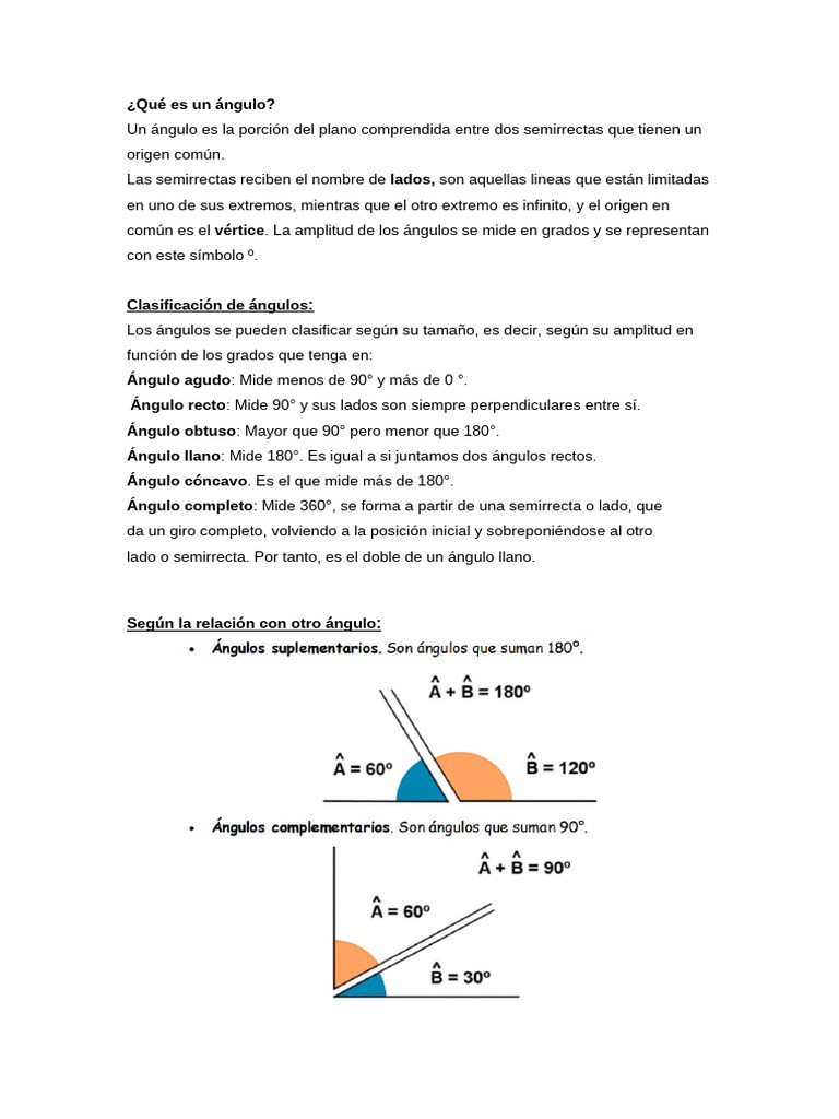 ¿Qué es un ángulo | PDF