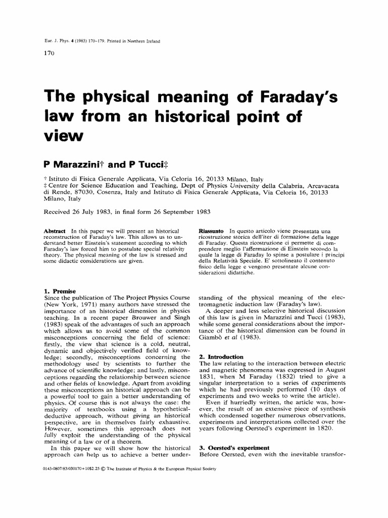 Visão Histórica Da Lei de Faraday | PDF | Electromagnetic Induction ...