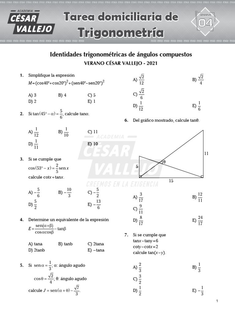 T VCV Dom Sem4 | PDF | Trigonometría | Geometría Elemental