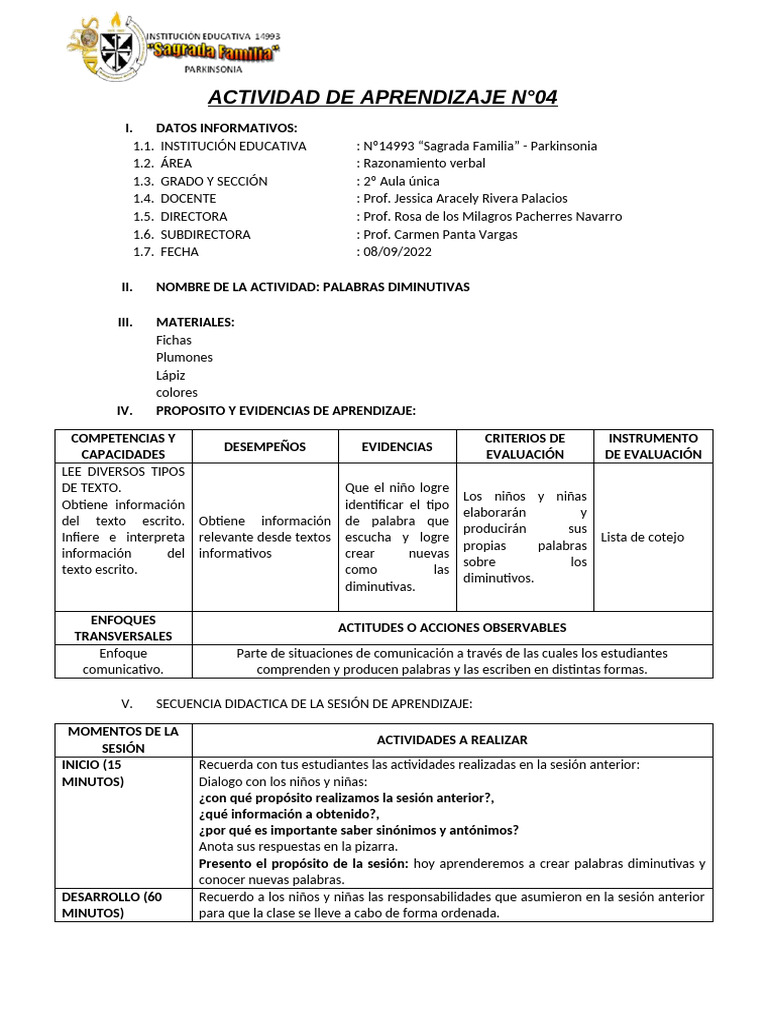 1-7 sesion de razonamiento verbal | PDF | Ciencia cognitiva | Modificación de comportamiento