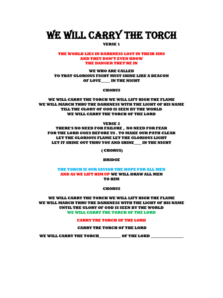 We Will Carry The Torch | PDF