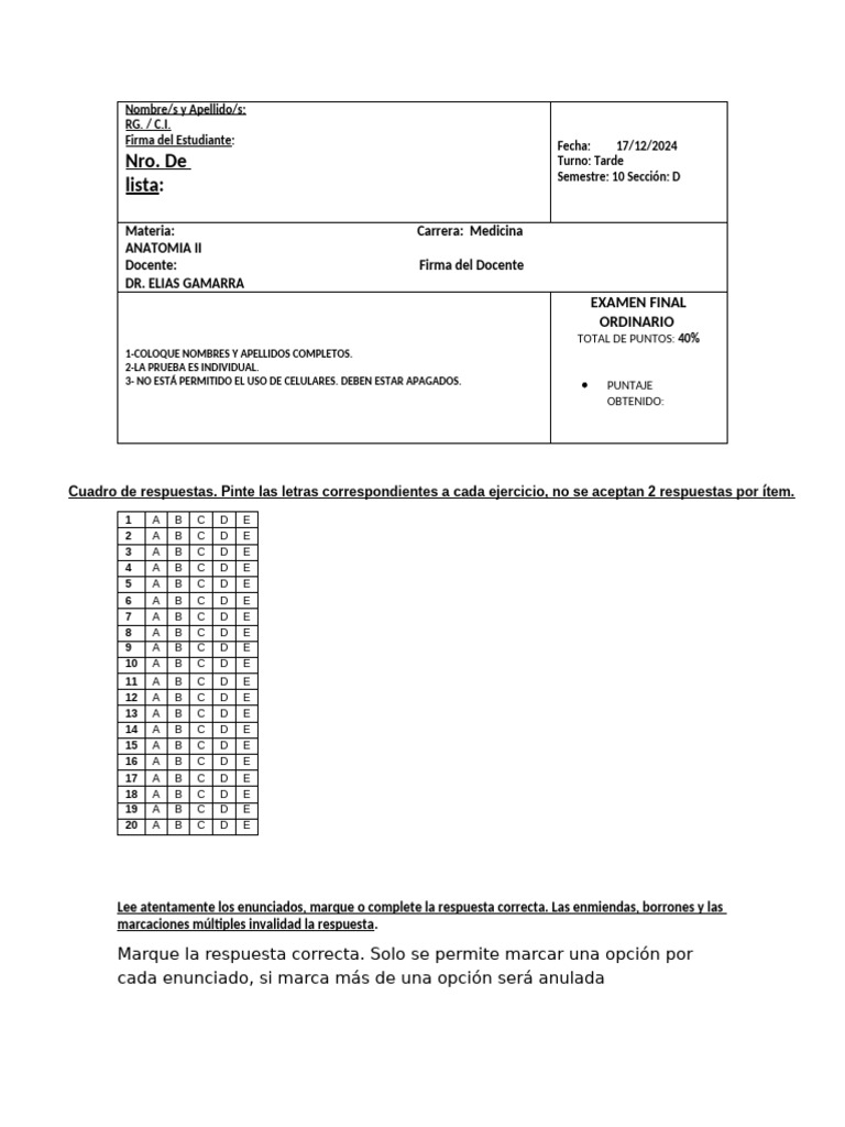 Final Ordinario 10d Onco | PDF | Próstata | Antígeno específico de la próstata