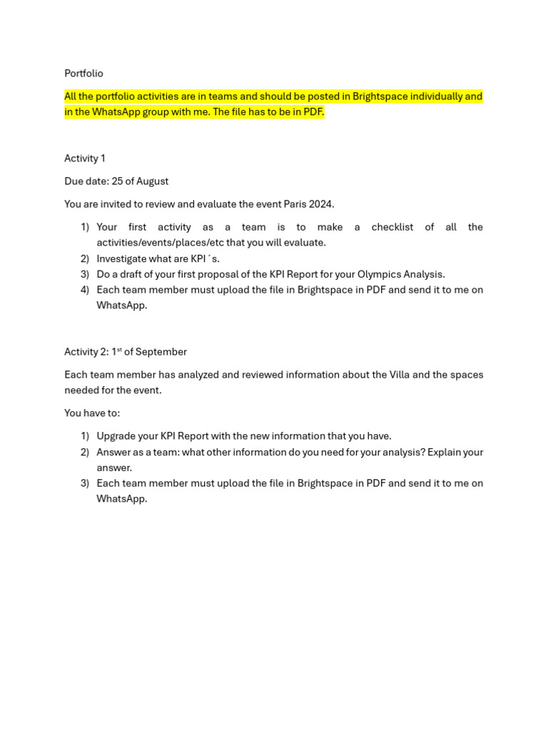 Portafolio Activities 1 y 2 | PDF