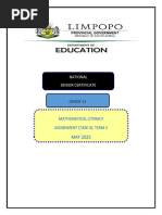 2025 Maths Lit GRD 12 Term 2 Assignment Memo | PDF