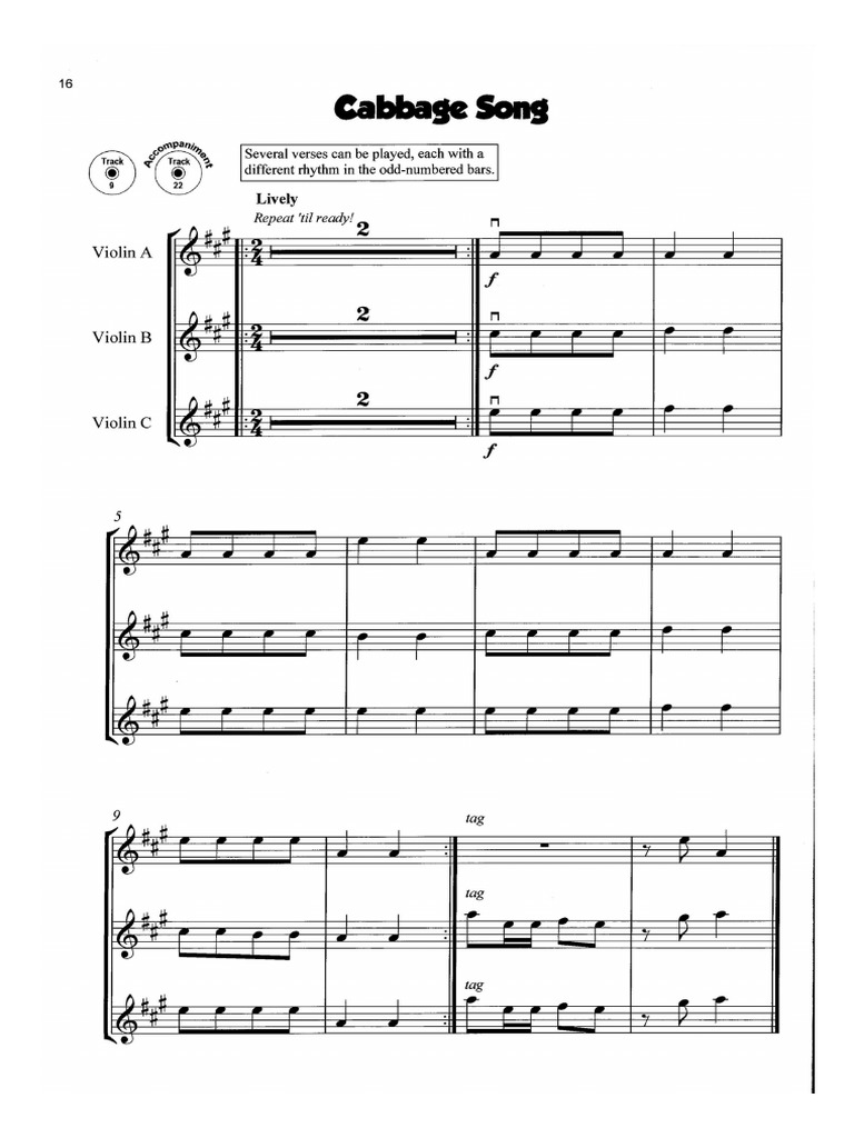 Cabbage Song 1, 2 e 3 | PDF