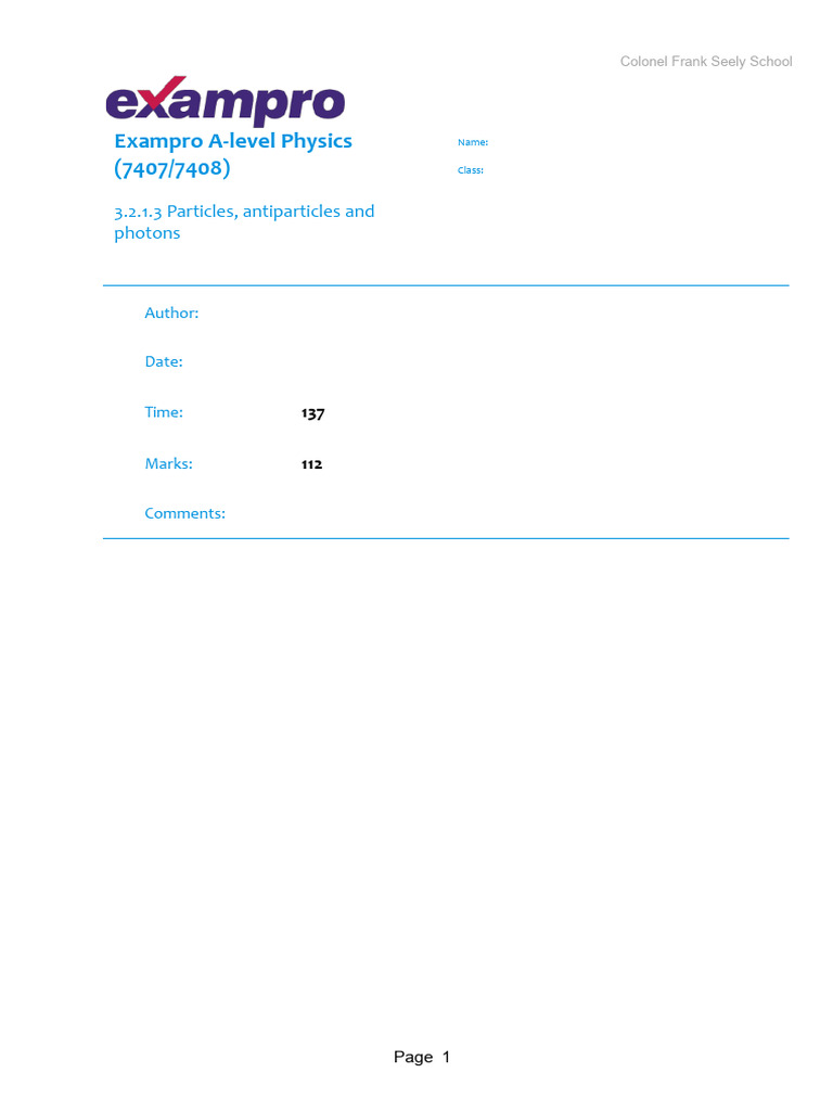 3.2.1.3 Particles Antiparticles and Photons | PDF | Elementary Particle ...