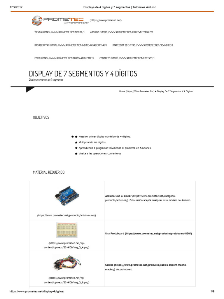 31 Displays de 4 Digitos y 7 Segmentos | PDF