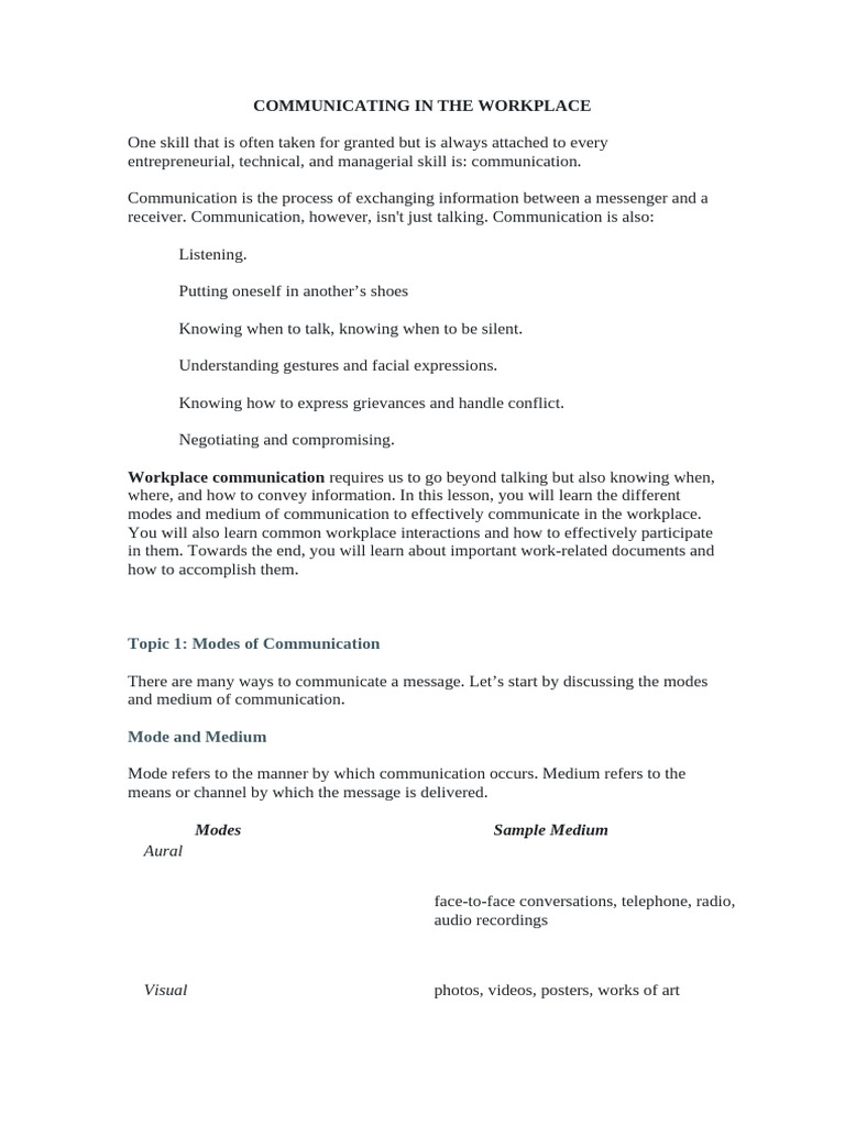 Effective Workplace Communication Skills | PDF | Hazards | Communication