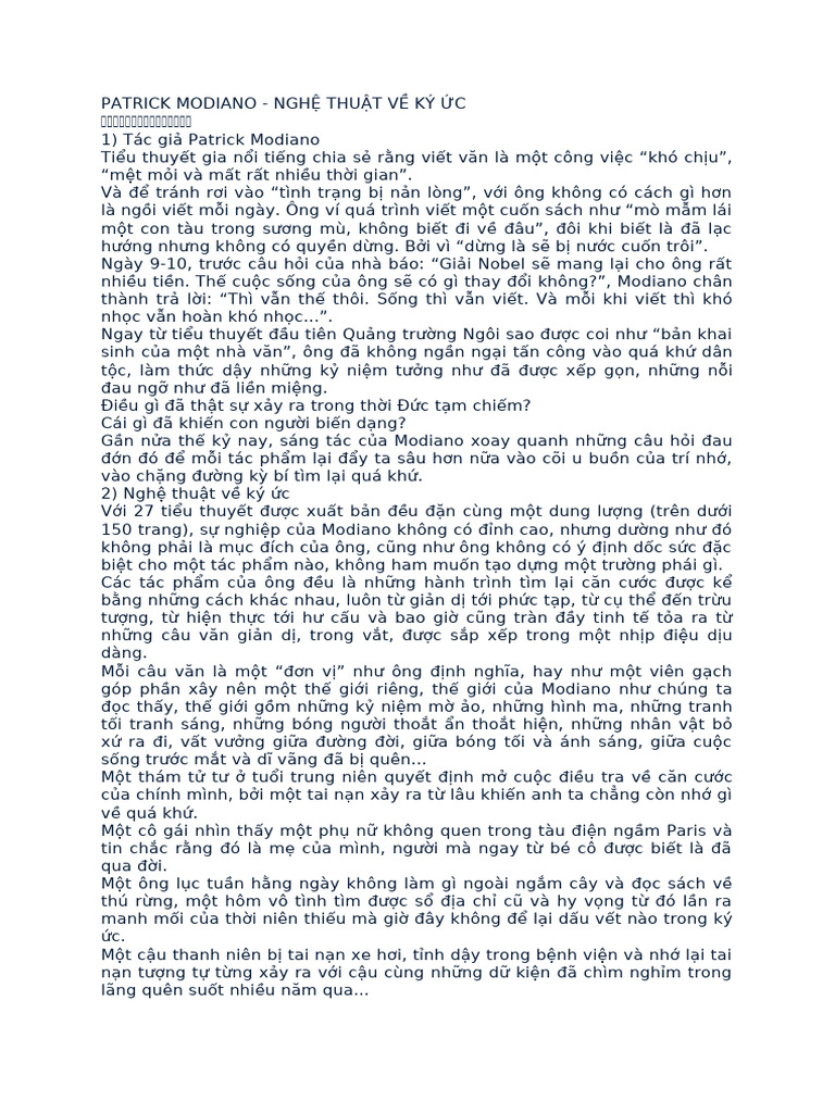 Patrick Modiano | PDF