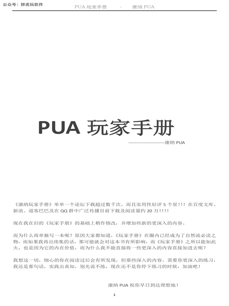 PUA玩家手册（完整版） | PDF