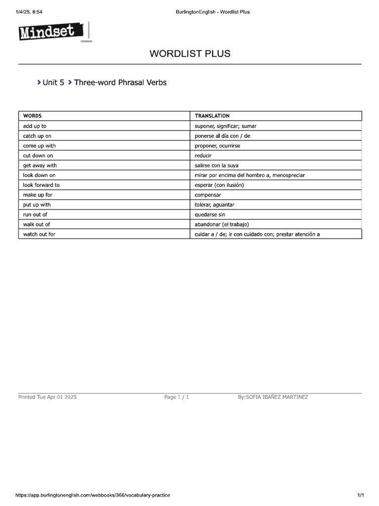 Phrasal Verbs 3 Words | PDF