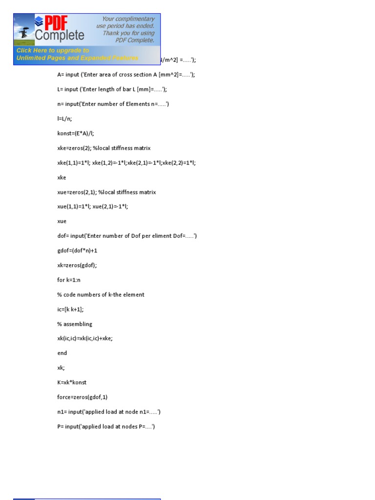 Beam Matlab Code | PDF