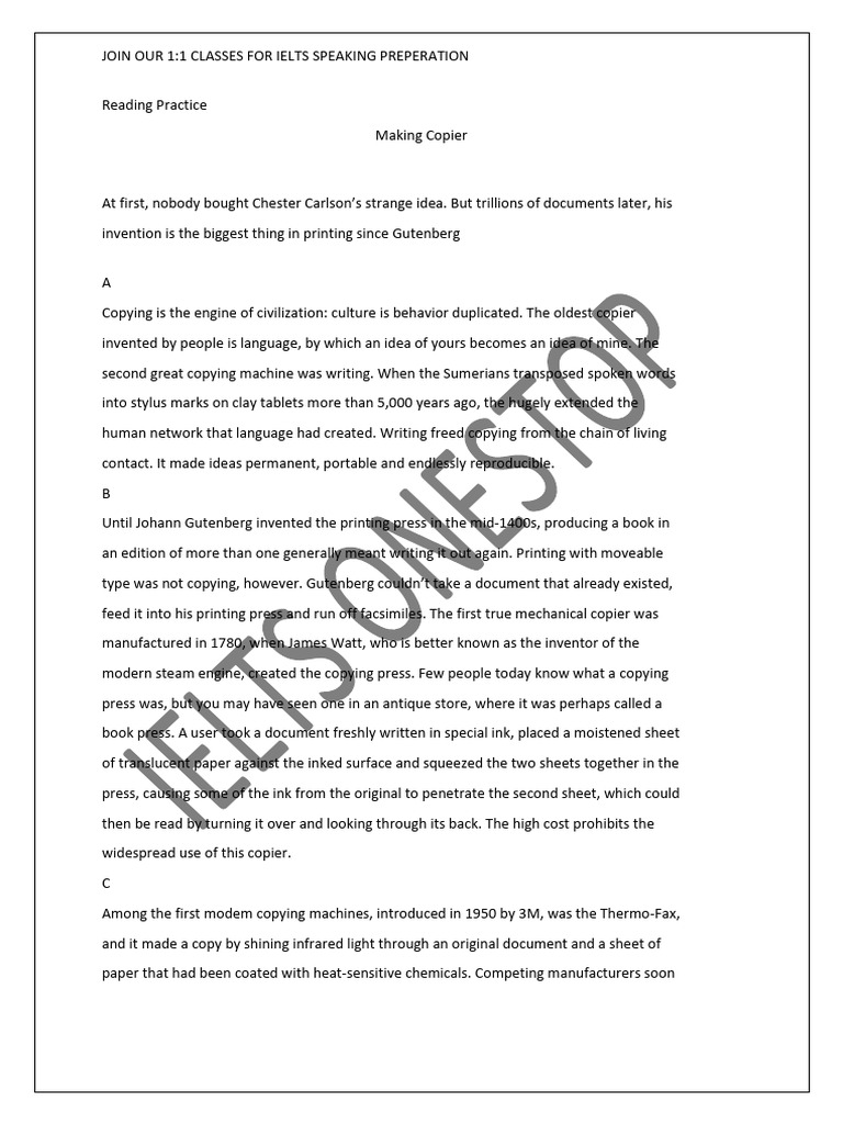 Ielts Onestop 28 December Ielts Reading Passage | PDF | Photocopier | Office Equipment