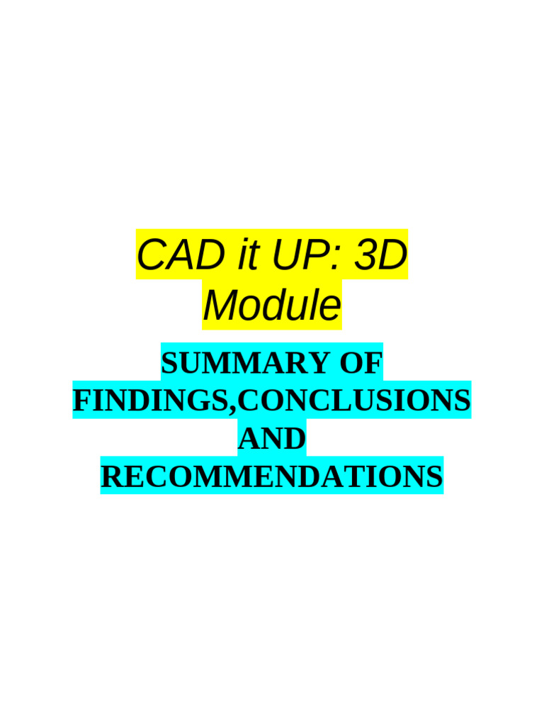 Findings Done Atlast 3D CAD | PDF | Learning | Educational Assessment