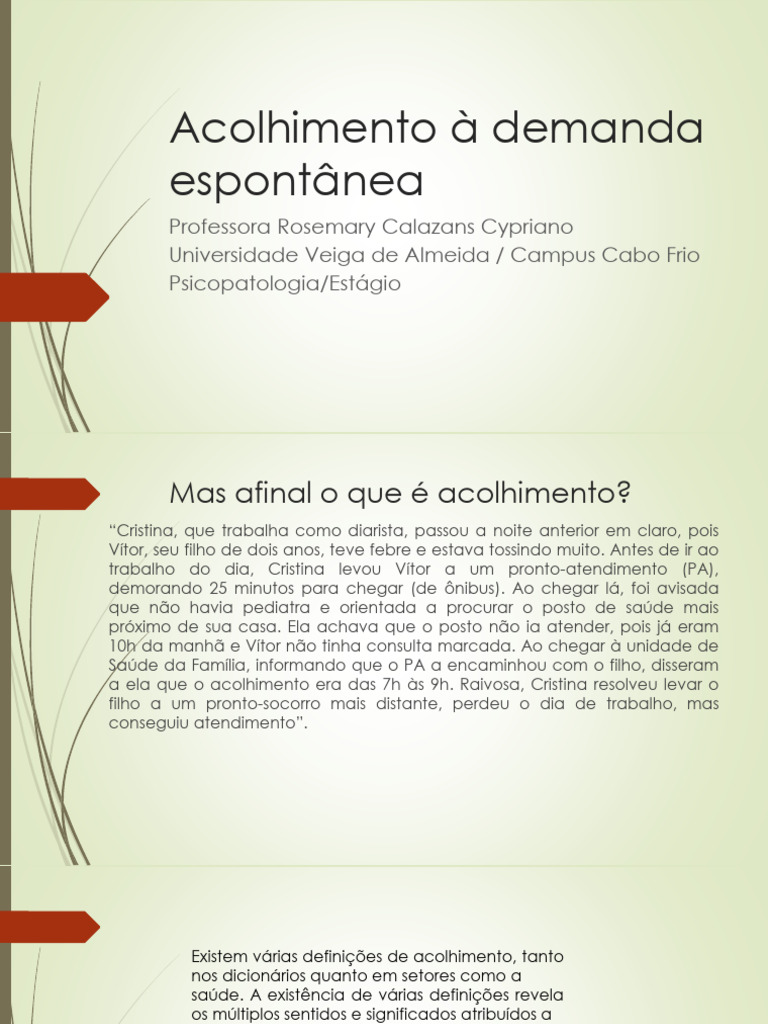 Cadernos Atencao Basica 28 Acolhimento À Demanda Espontânea | PDF | Atitude (Psicologia) | Demanda