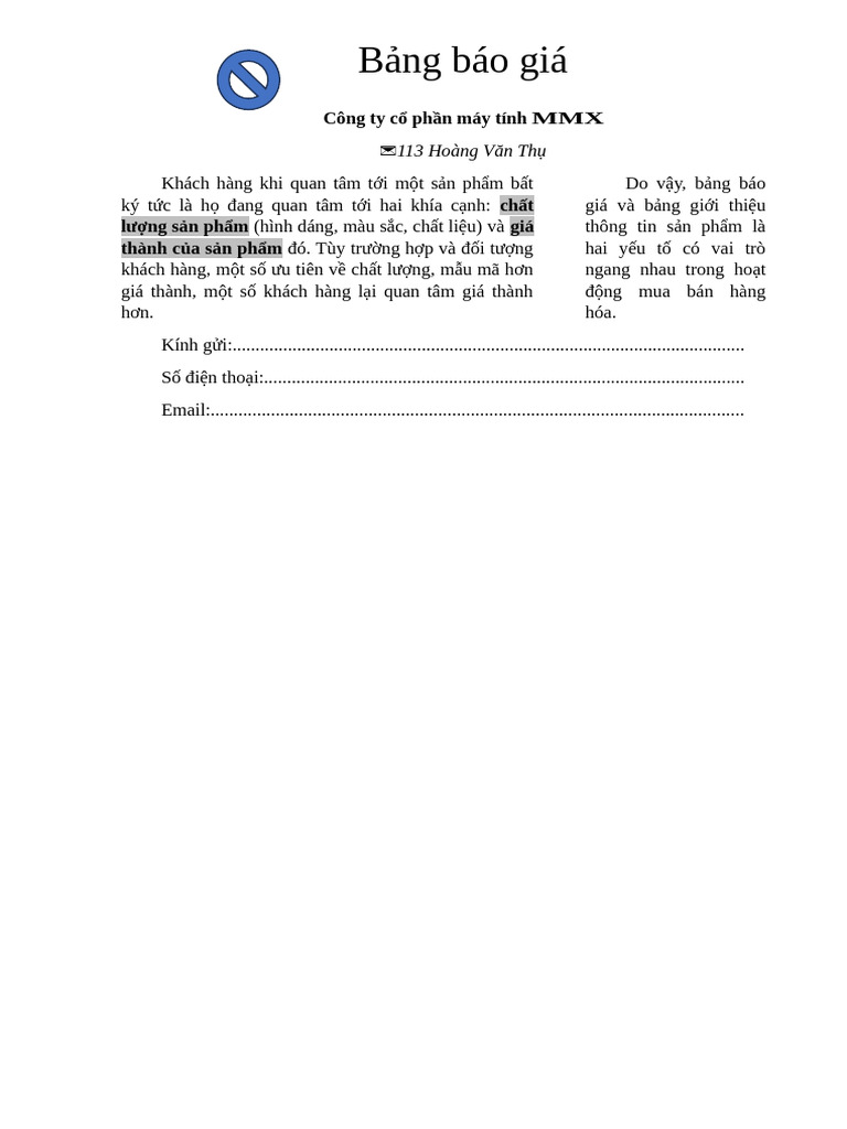 BT Word Bài 3 | PDF